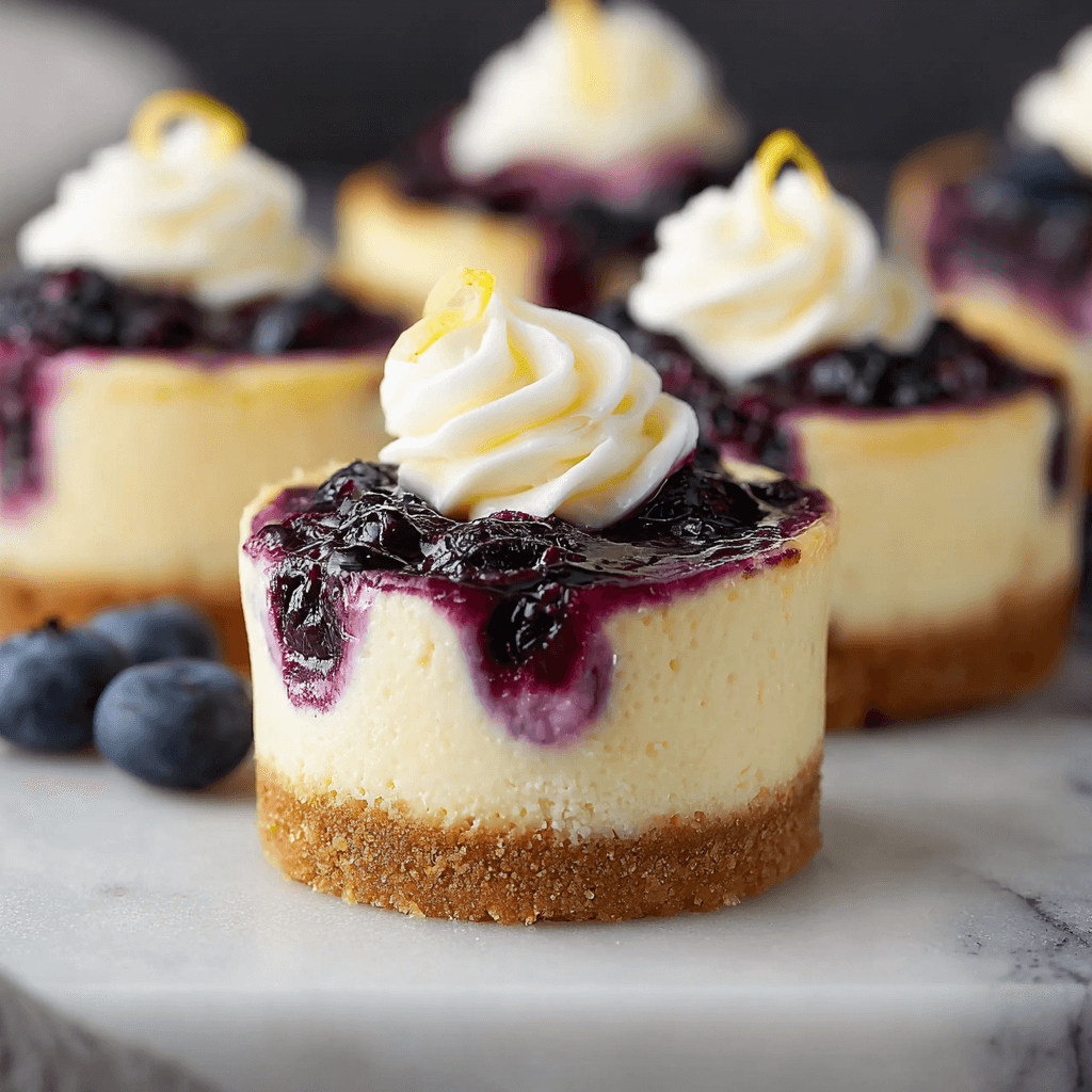 Juicy Mini Lemon Blueberry Cheesecakes – Tangy, Sweet & Bite-Sized ...